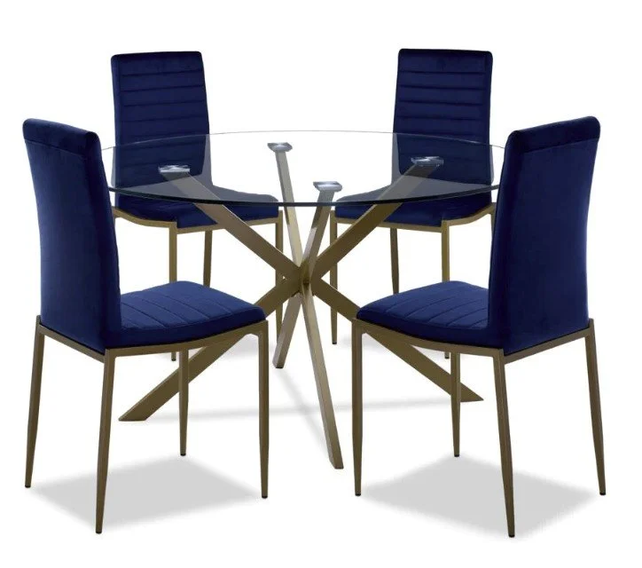 Darron 5pc Round Glass Dining Set Leon s Furniture Saint John
